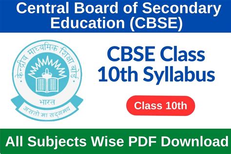 Cbse Class 10 Syllabus 2024 Pdf Download ~ The Math Centre