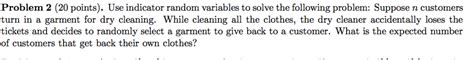 Solved Problem 2 20 Points Use Indicator Random Variables