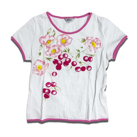️수채화 플라워🌸 무늬 화이트 반팔 반소매 여름 티셔츠 핑크 깔끔단정y2k데일리룩2000년대패션유니크데이트룩 에이블리