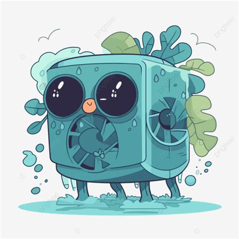 Cooling Clipart Kawaii Blue Cooling Block Vector Cartoonart Cooling