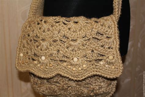 Сумка из джута вязаная на ремне купить или заказать в интернет магазине на Ярмарке Мастеров