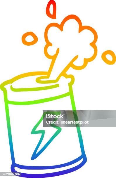 การวาดเส้นไล่ระดับสีรุ้งของกระป๋องโซดาการ์ตูน ภาพประกอบสต็อก ดาวน์โหลดรูปภาพตอนนี้ กระป๋อง