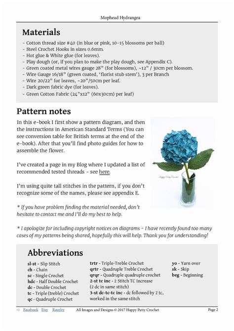 Mophead Hydrangea Crochet Pattern