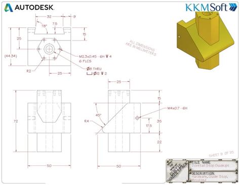 Autodesk Inventor Practice Part Drawings Ppt
