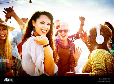 Woman Dancing Beach Party Hi Res Stock Photography And Images Alamy