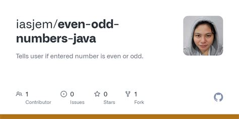 Github Iasjemeven Odd Numbers Java Tells User If Entered Number Is Even Or Odd