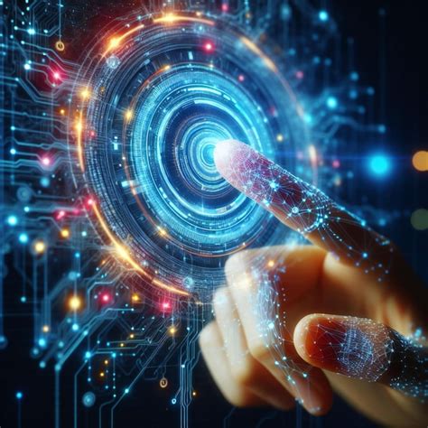 Premium Photo Touch Automated Data Management System Data Analysis With Intelligent