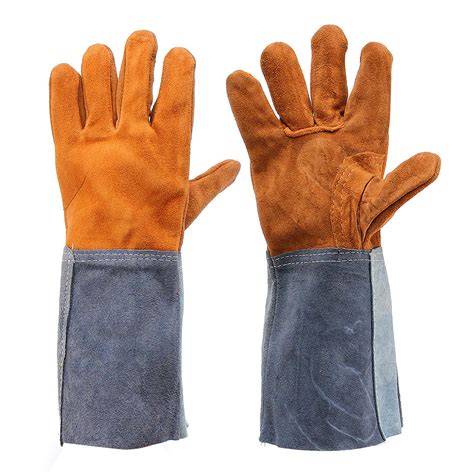 Welding Gloves Welders Work Soft Cowhide Leather Plus Gloves For