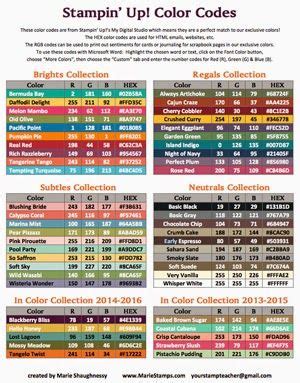 Card Making Tips Card Making Techniques Stamping Techniques Rgb Color Codes Stampin Up