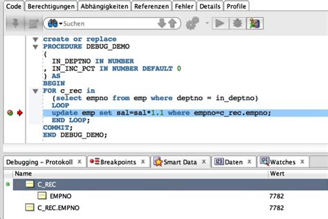 Plsql Debugging Mit Dem Oracle Sql Developer Markusdbade