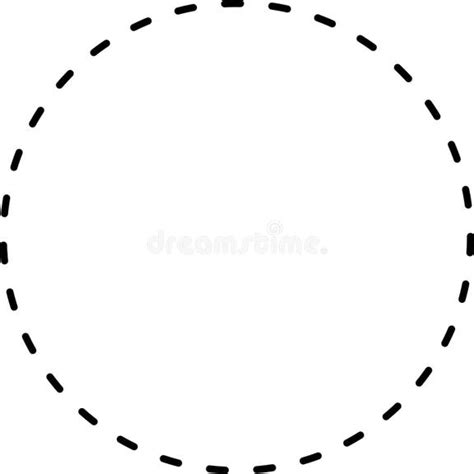 Dotted Line Circle Frame Vector Dashed Outline Design Of Border Icon