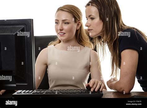Two Business Woman Working Together Stock Photo Alamy