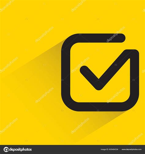 Check Mark Symbol Yellow Background Stock Vector Image By ©loopang