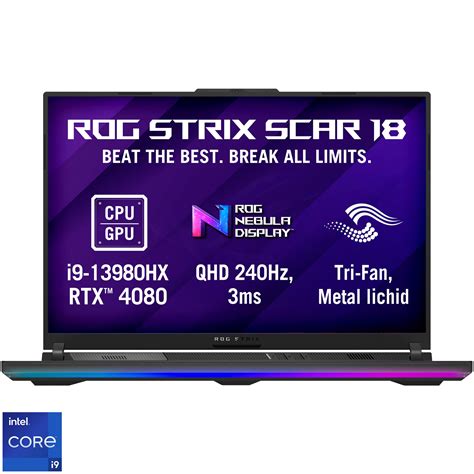 Лаптоп Gaming Asus Rog Strix Scar 18 G834jz Intel® Core™ I9 13980hx