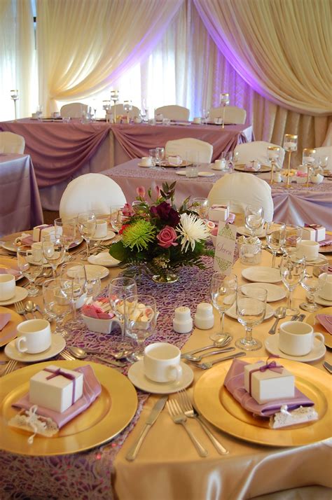 Gold And Lavender Beautiful Mix Table Decorations Table Settings Decor