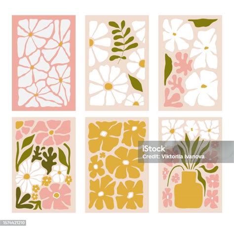 추상적인 꽃 포스터 모던한 트렌디한 미니멀 스타일 벽지 벽 장식 인쇄 엽서 표지 템플릿 배너를 위한 손으로 그린 디자인 0명에 대한 스톡 벡터 아트 및 기타 이미지 Istock