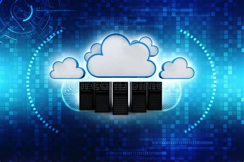 3d Rendering Cloud Computing Concept Cloud Network Stock Illustration