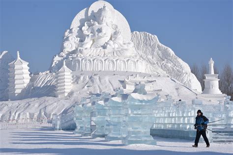 哈尔滨雪雕图片 哈尔滨图片雪景 伤感说说吧
