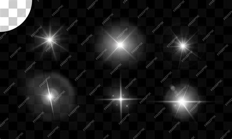 Набор векторных световых искр на прозрачном фоне Премиум Psd Файл