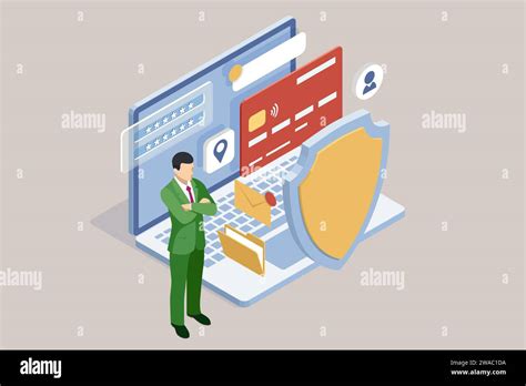 Isometrics Protect Data And Confidentiality Safety And Confidential Data Protection Concept