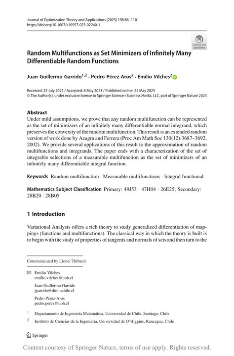 Random Multifunctions As Set Minimizers Of Infinitely Many