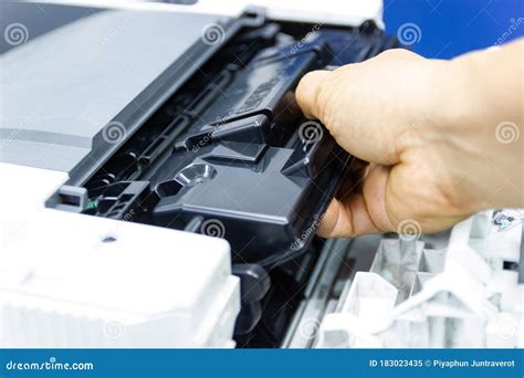 Technicians Replacing Toner In Laser Printer Stock Image Image Of Communicates Puts