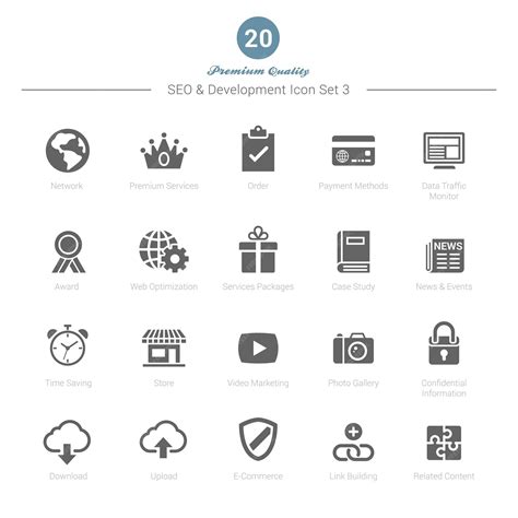 Premium Vector Set Of Seo And Development Icons Set 3