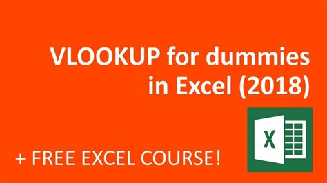 Vlookup For Dummies 2018 Youtube