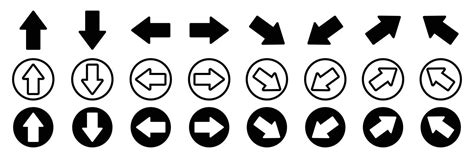 Directional Arrow Icons Set Navigation And Movement Symbols 69152525 Vector Art At Vecteezy
