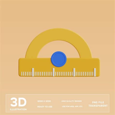 Premium Psd Psd Protractor 3d Illustration