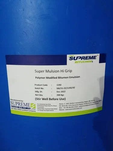 Synthetic Liquid Polymer Modified Bitumen Emulsion For Bituminous