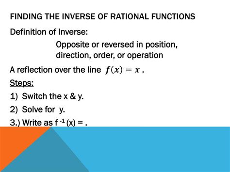 PPT Finding The Inverse Of A Rational Function PowerPoint Presentation ID 5831175