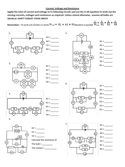 7 Series And Parallel Circuits Calculations Pdf Series And Parallel