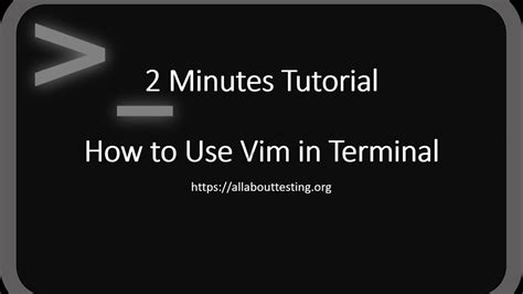 2 Minutes Tutorial How To Use Vim In Terminal All About Testing