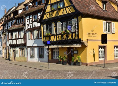 Traditional Half Timbered Houses In The Old Town Colmar Haut Rhin