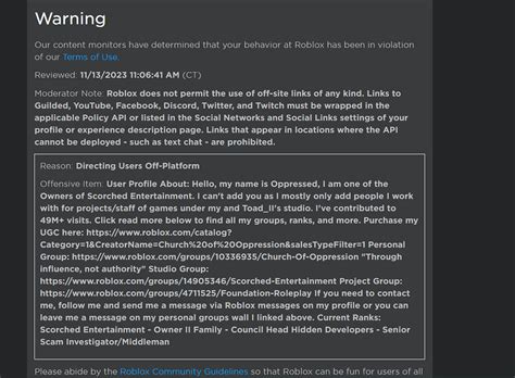 Falsely Banned For Scamming Platform Usage Support Developer