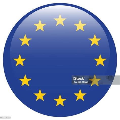 유럽 연합의 국기입니다 플래그 아이콘입니다 표준 색상 원 아이콘 플래그입니다 3d 일러스트레이션입니다 컴퓨터 일러스트레이션 디지털 일러스트레이션 벡터 일러스트 레이 션입니다