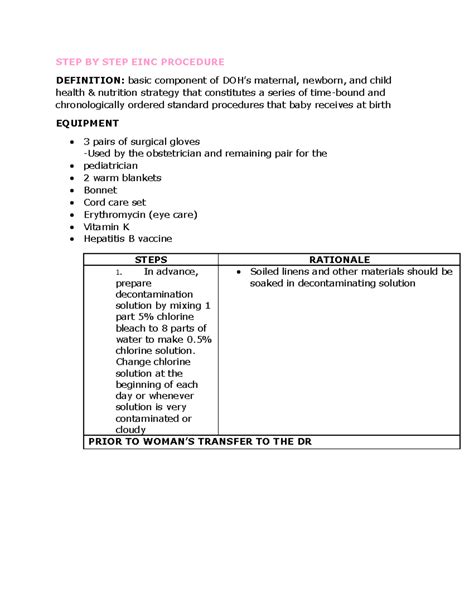 Prs Einc Script Steps For Einc Procedure Step By Step Einc