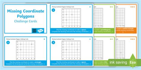 Missing Coordinate Polygons Differentiated Challenge Cards