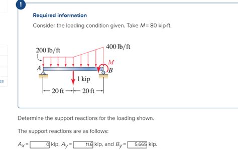 solved required information consider the loading condition