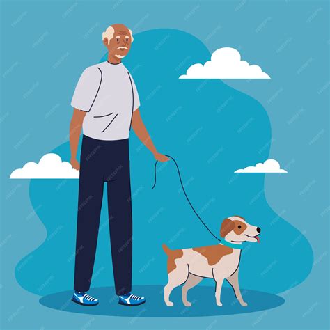 Man Walking Dog Clipart
