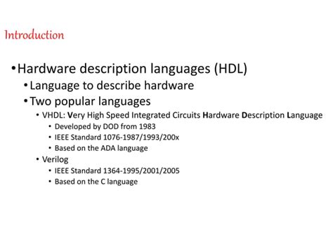 Introduction Vhdlppt
