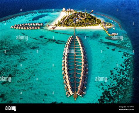 Aerial View Of The Outrigger Maldives Maafushivaru Luxury Resort South