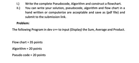 Solved II Write The Complete Pseudocode Algorithm And Chegg