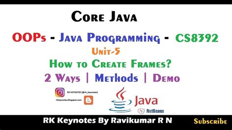 Unit 5 02 How To Create Frames 2 Ways To Create Frames Methods Java Cs8392 Rk