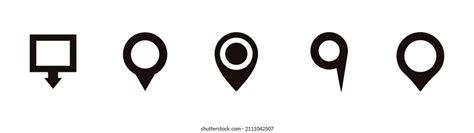 Map Pointers Icon Set Location Pin Stock Vector Royalty Free 2111042507 Shutterstock