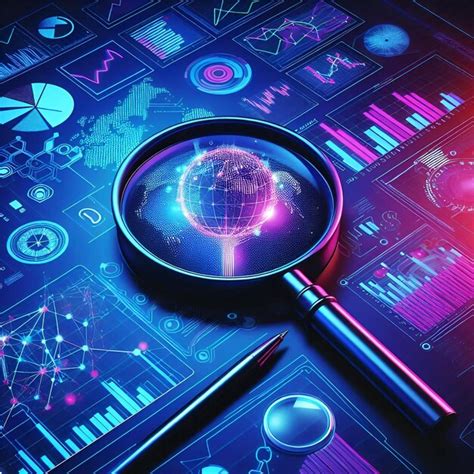 Data Analysis Search Engine Optimization Or Seo Magnifier Charts Graphs Premium Ai Generated Image