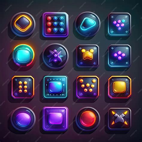 Premium Photo Ui Square Game Button Ai Generated Design Interface Icon User App Gui Ui Square