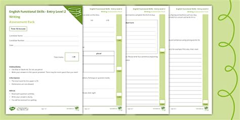 Functional Skills El2 Writing Assessment Pack