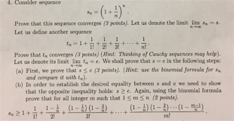 solved 4 consider sequence tn 6 prove that this sequence